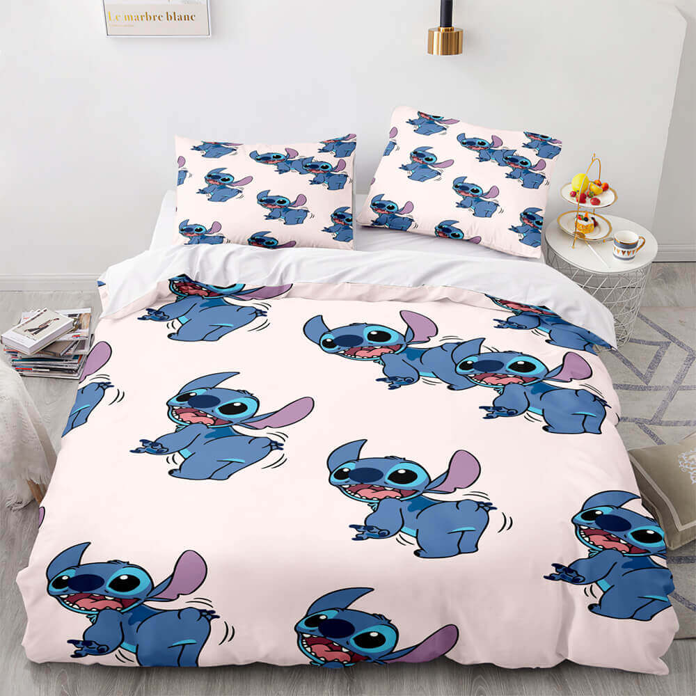 Cartoon Lilo und Stitch Cosplay Bettwäsche-Set Quilt Bettbezug Bett-Se ...